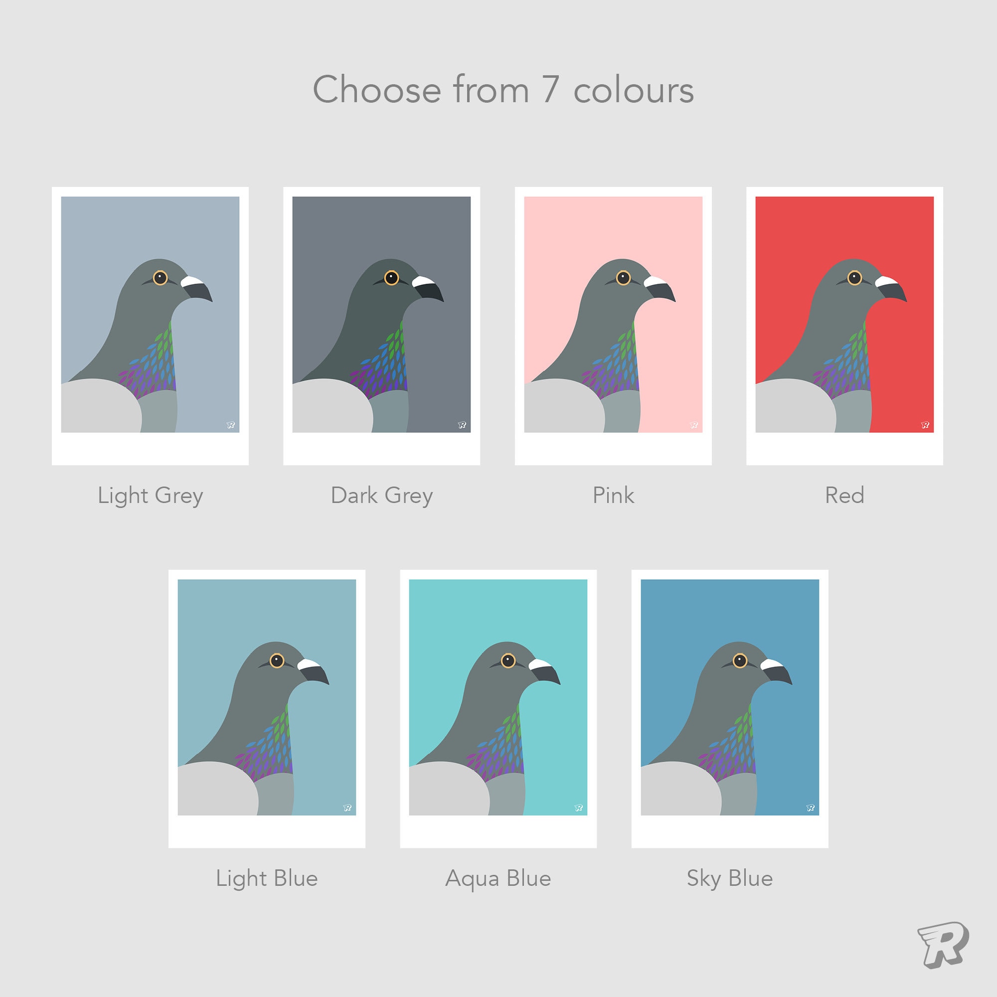Original Pigeon Art / Modern Design Bird Print / British Wildlife Wall ...