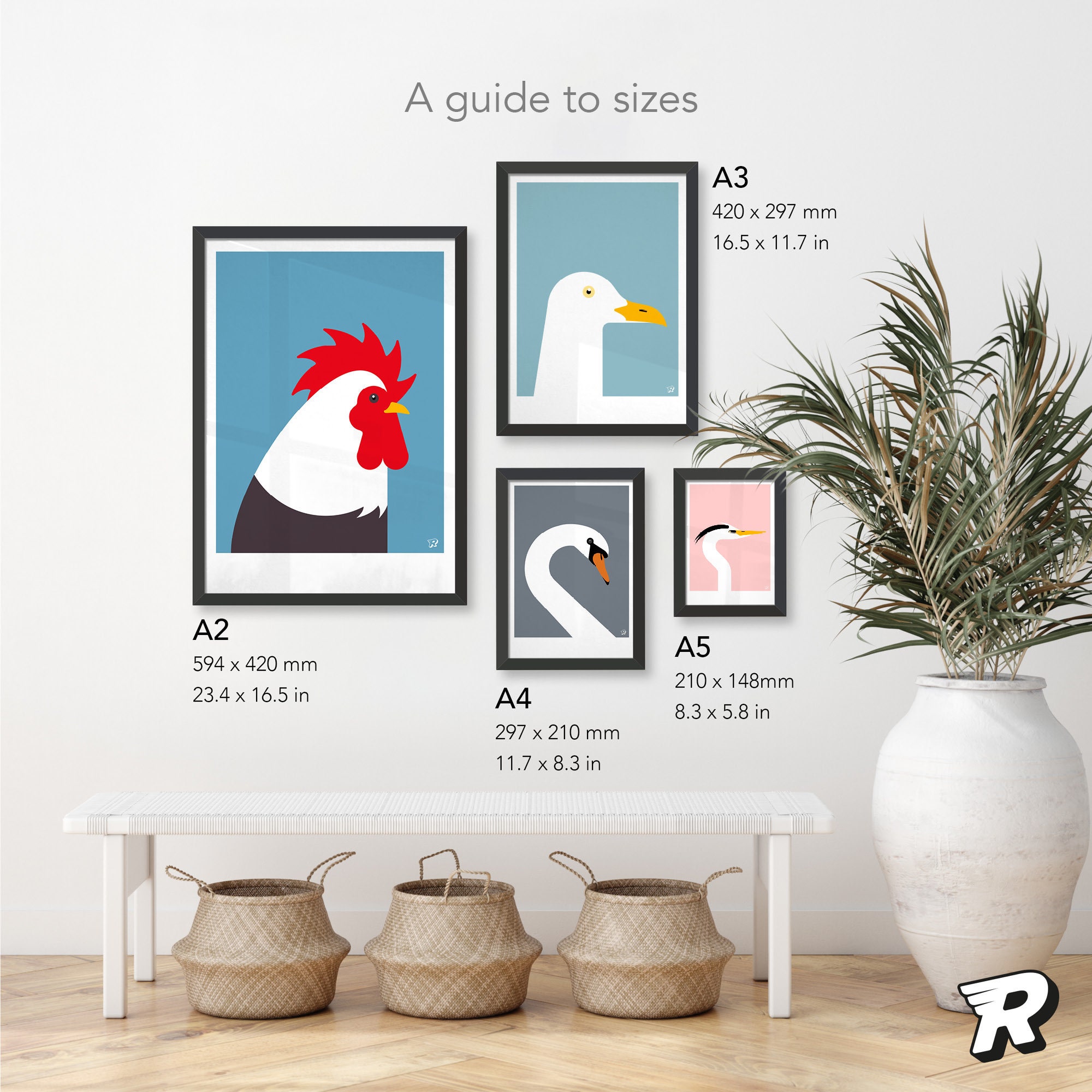 Original Pigeon Art / Modern Design Bird Print / British Wildlife Wall ...