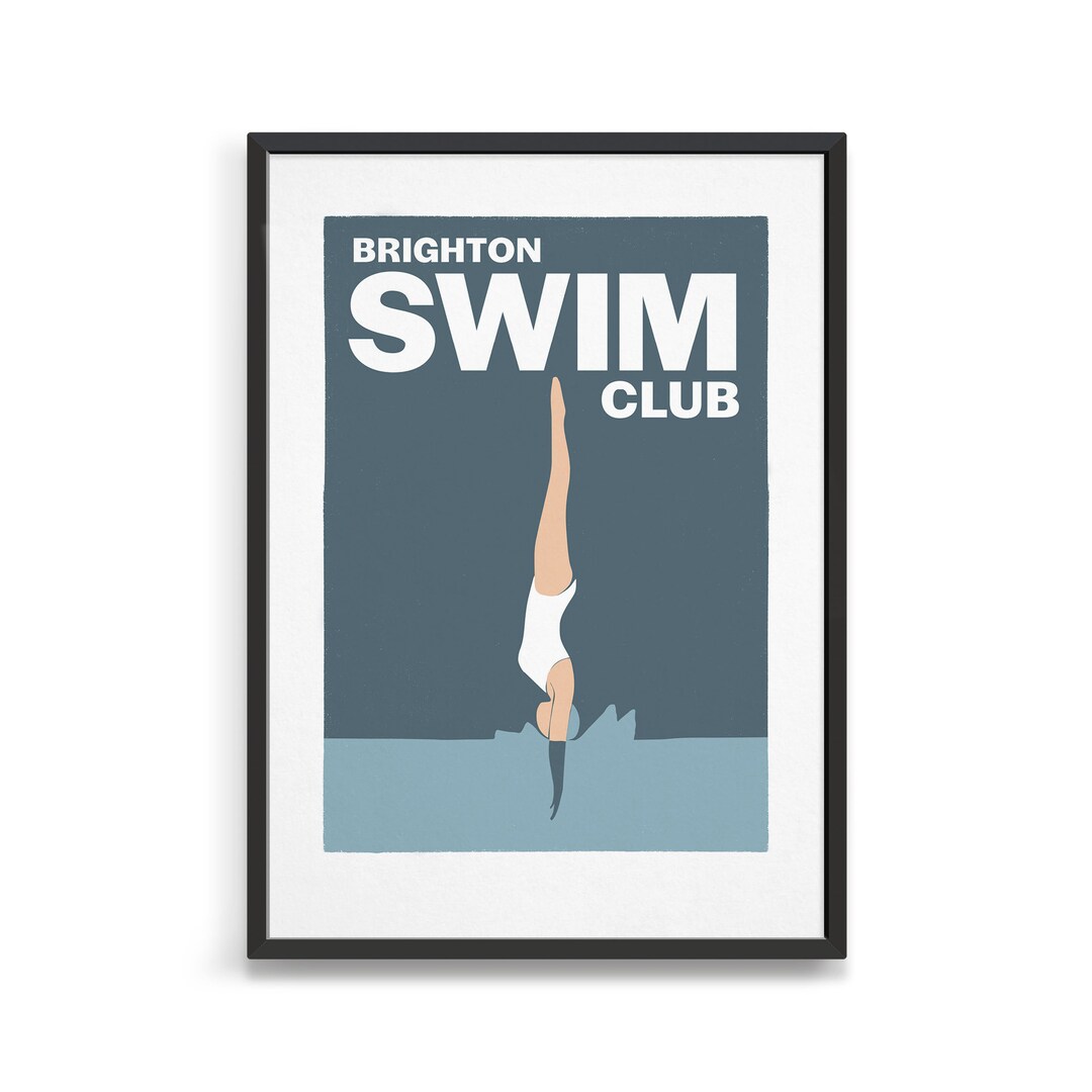 Personalised Swim Club Poster / A Modern Retro Vintage Swimming Art ...