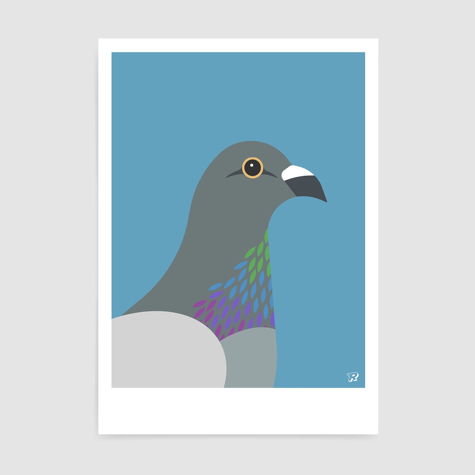 Original Pigeon Art / Modern Design Bird Print / British - Etsy