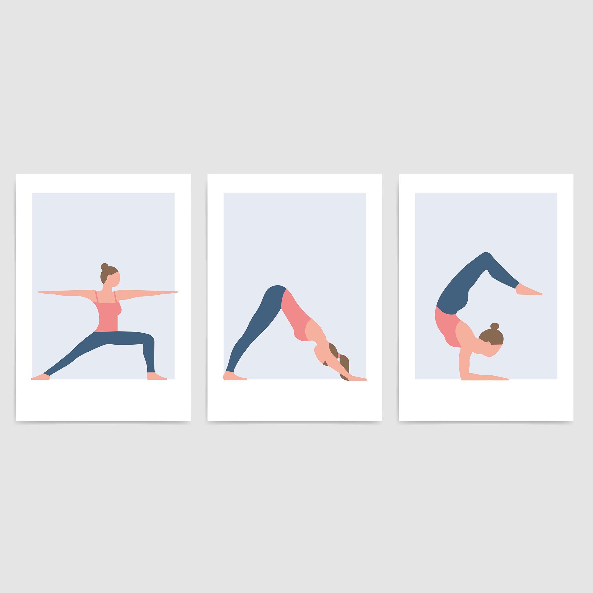 Yoga Set of Prints / Gallery Wall Art / Spiritual Modern Style Posters ...