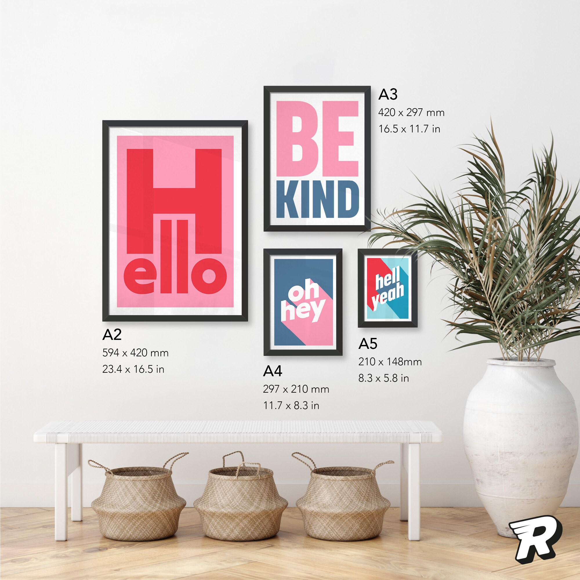 Be kind poster / Positive message art print / Typography print | Etsy