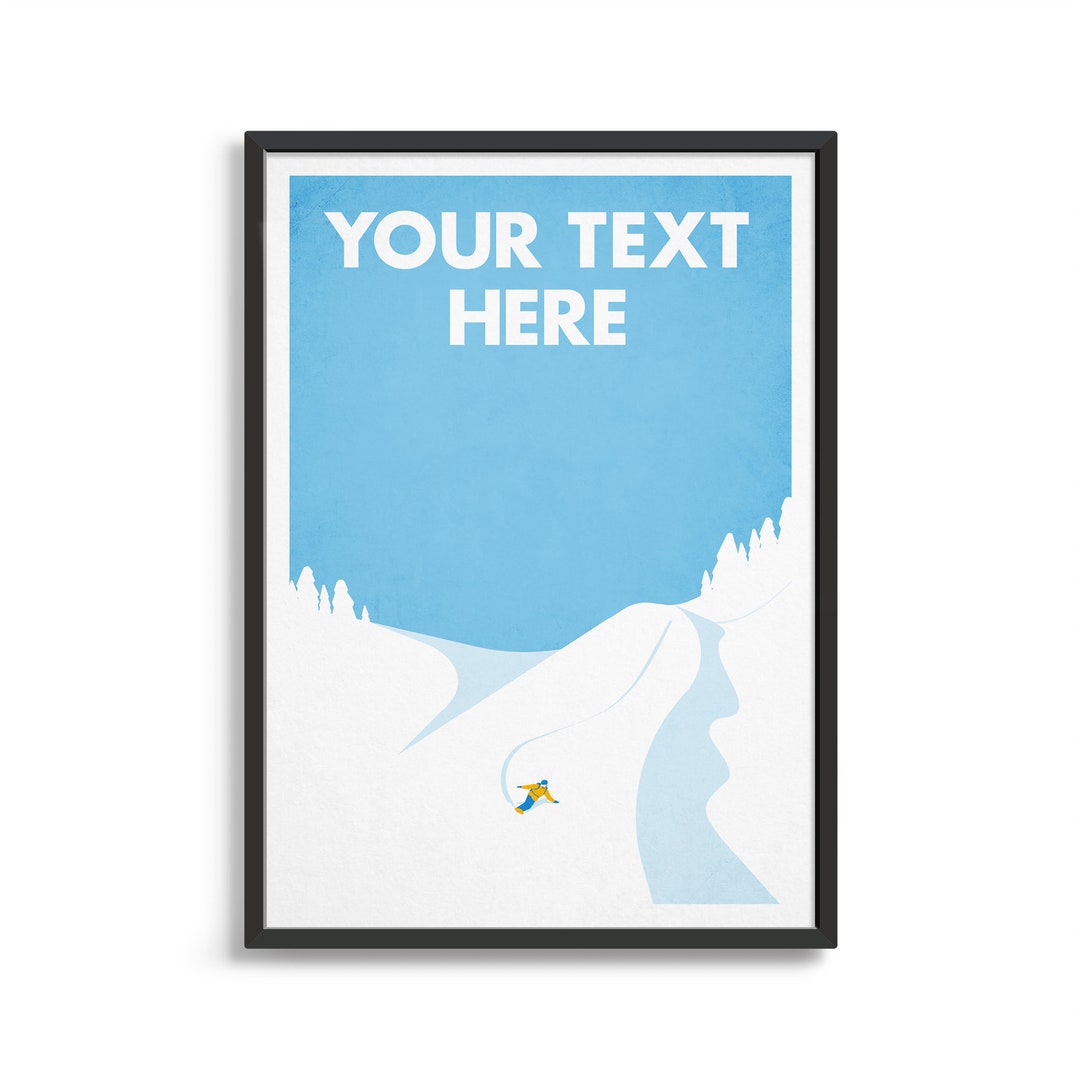 Vintage Ski Poster / Custom Snowboard Art Gift - Etsy