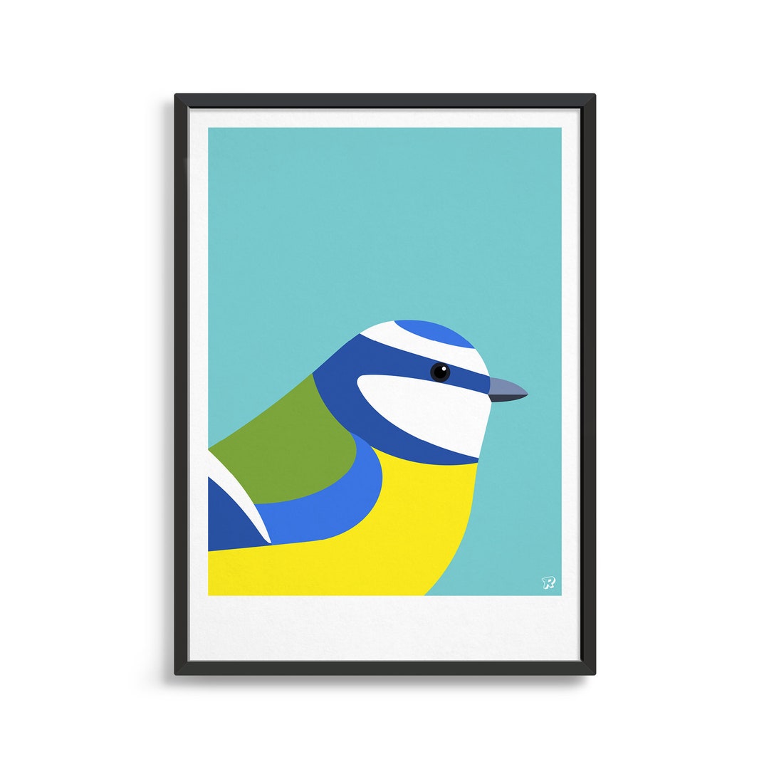 Blue Tit Poster / UK Garden Bird Art Print - Etsy