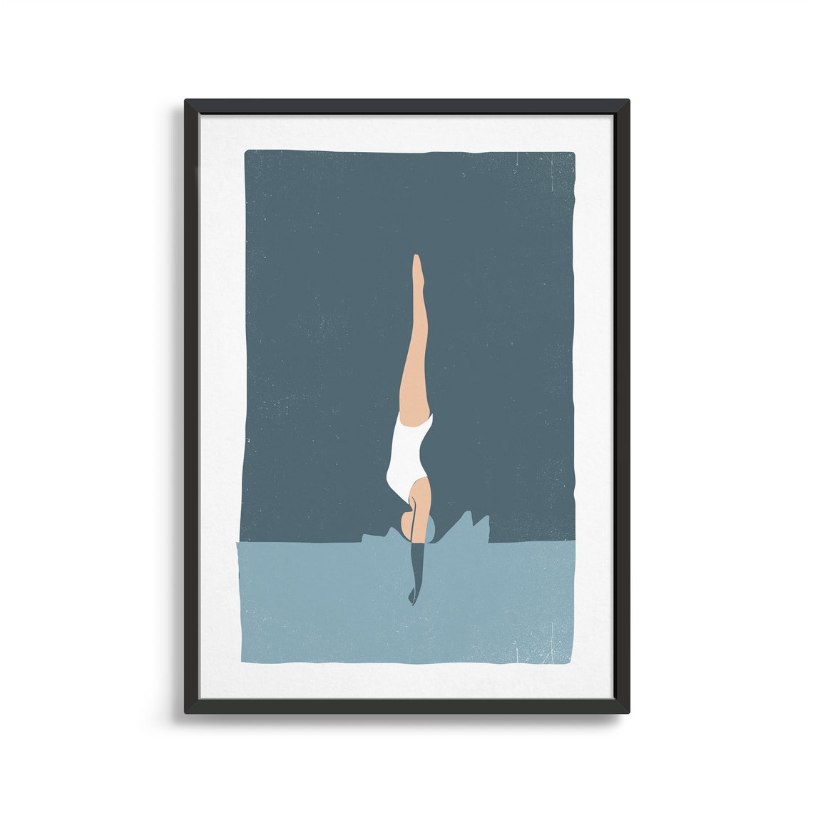 Diving Girl Art Print / Home Decor Gift for Women / Kitchen Wall Art ...