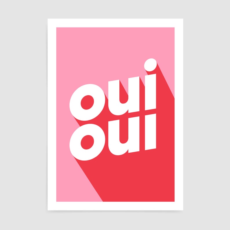 Oui Oui Print in Hot Pink / Funny French Message / Toilet - Etsy UK