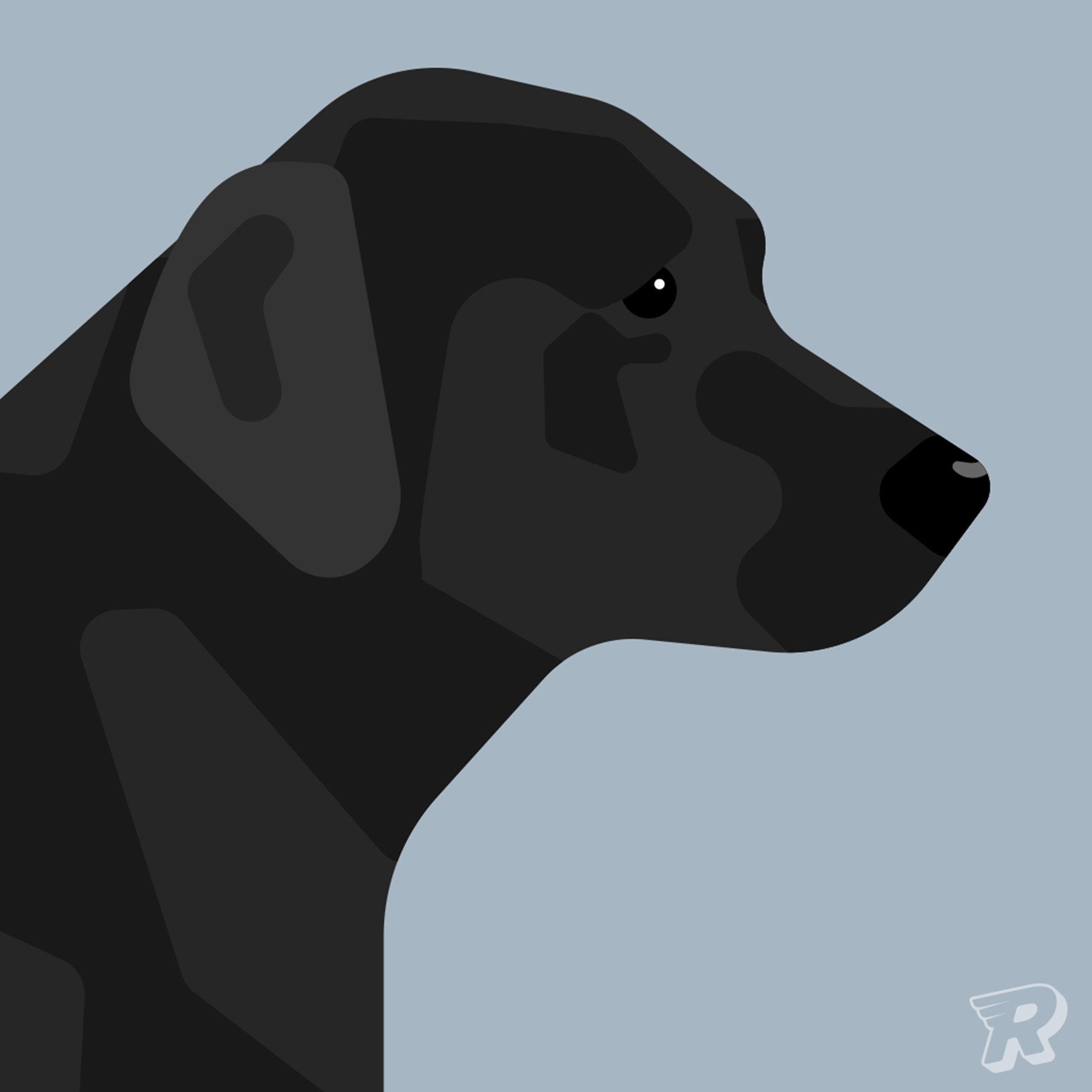 Black Labrador Poster / Modern Design Dog Art Print / Black Lab Wall ...