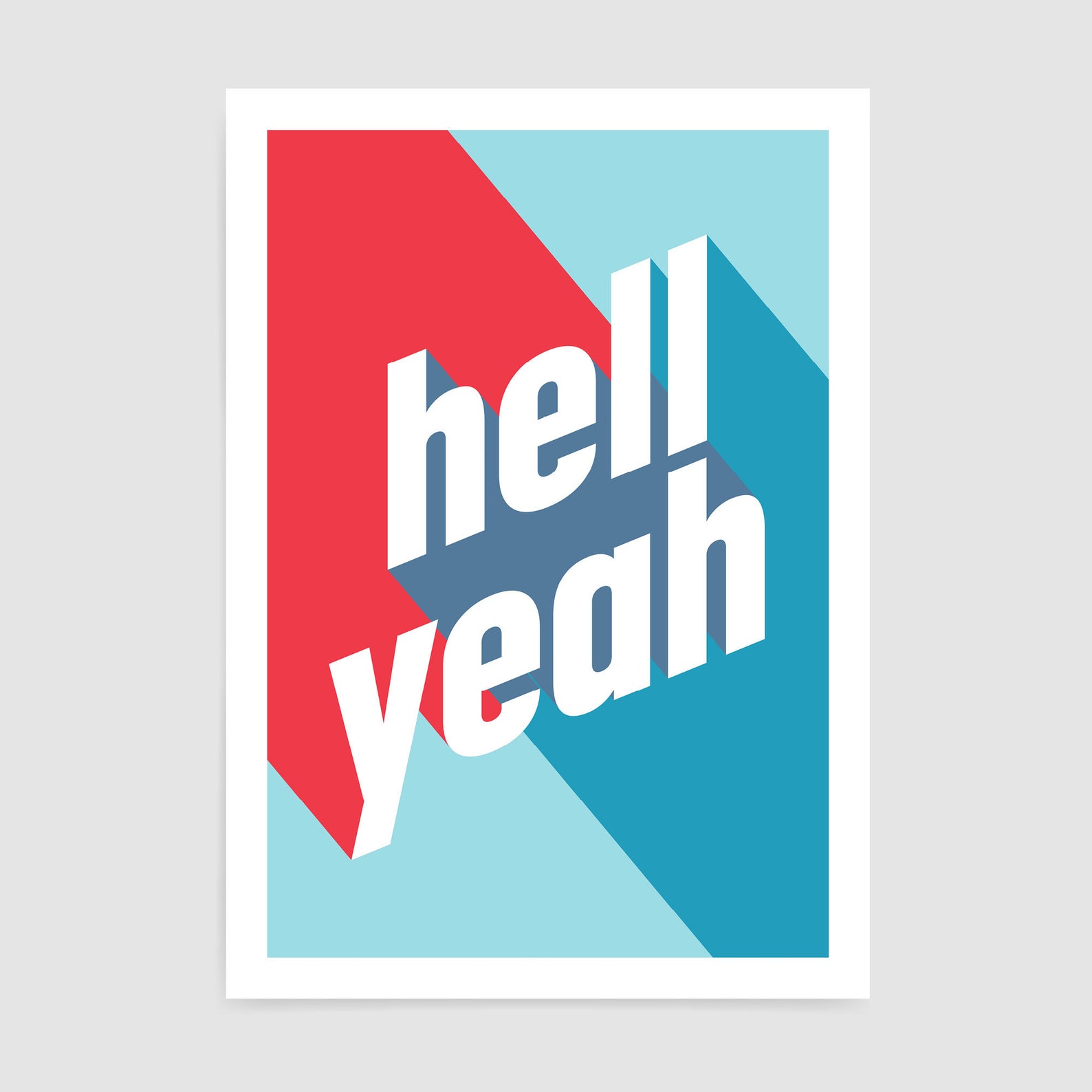 Hell Yeah Typography Poster / Modern Type Art Print - Etsy