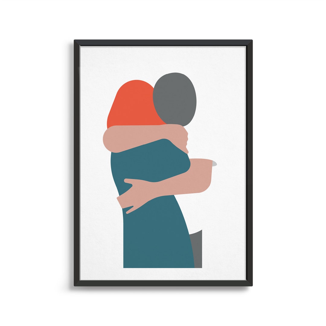 I Miss You / Hug Art Print / Perfect for a Gallery Wall / Modern ...