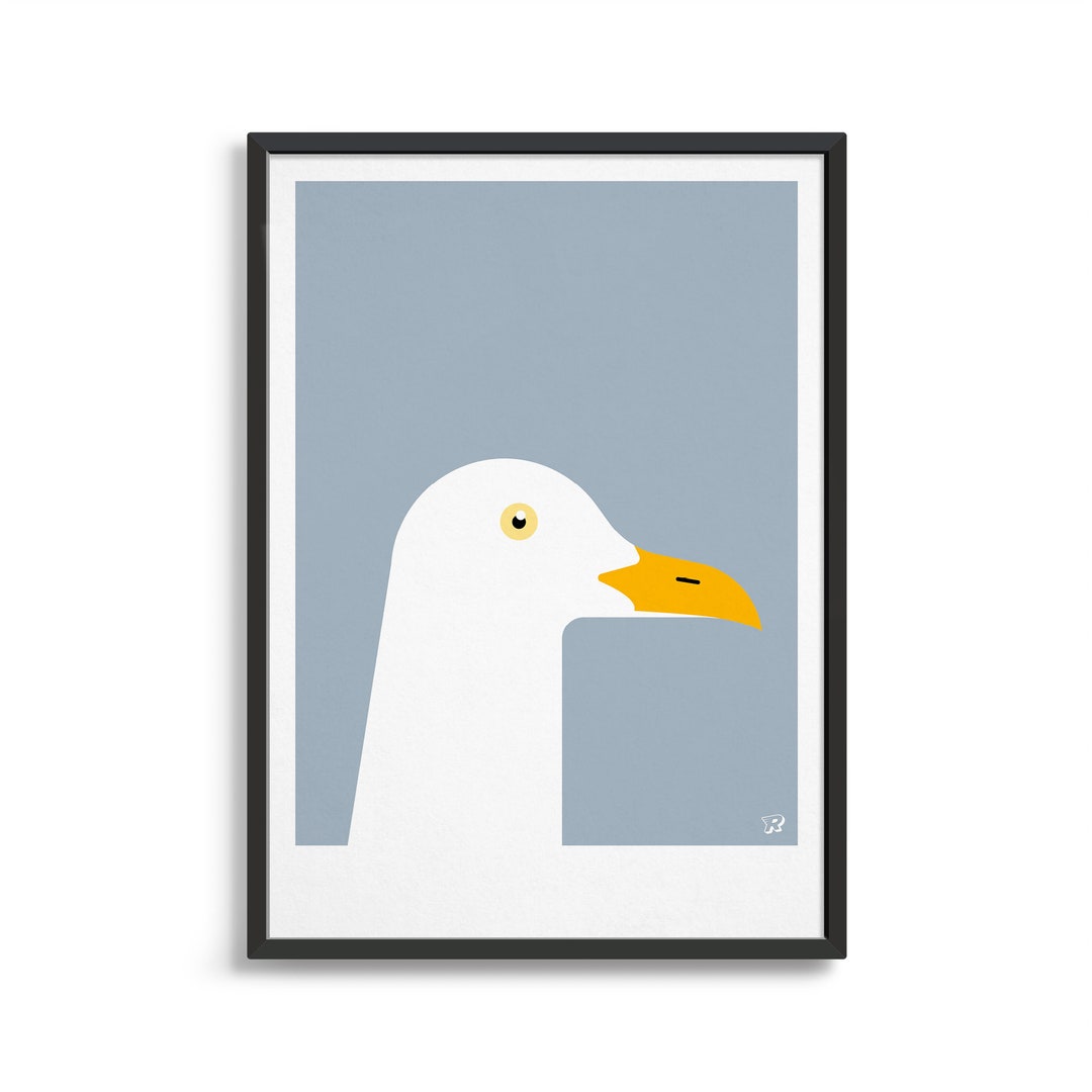 Seagull Print / Coastal Wall Art / Nautical Nursery Artwork / Seaside ...
