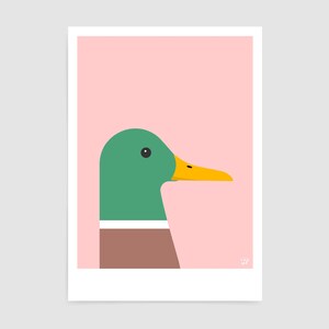 Duck Poster / Modern Design Bird Art Print / Kids Nursery Wall Decor ...