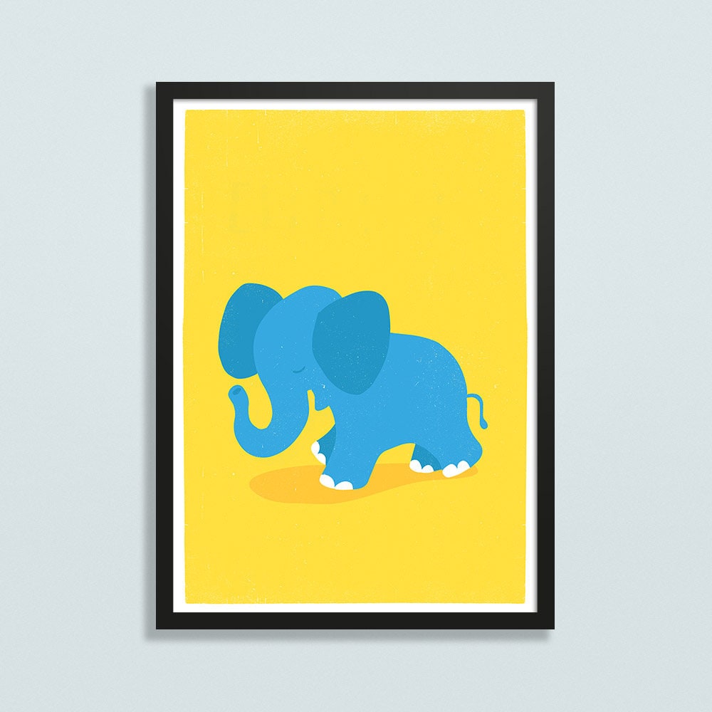 Personalised print / Elephant poster / Nursery decor art / | Etsy