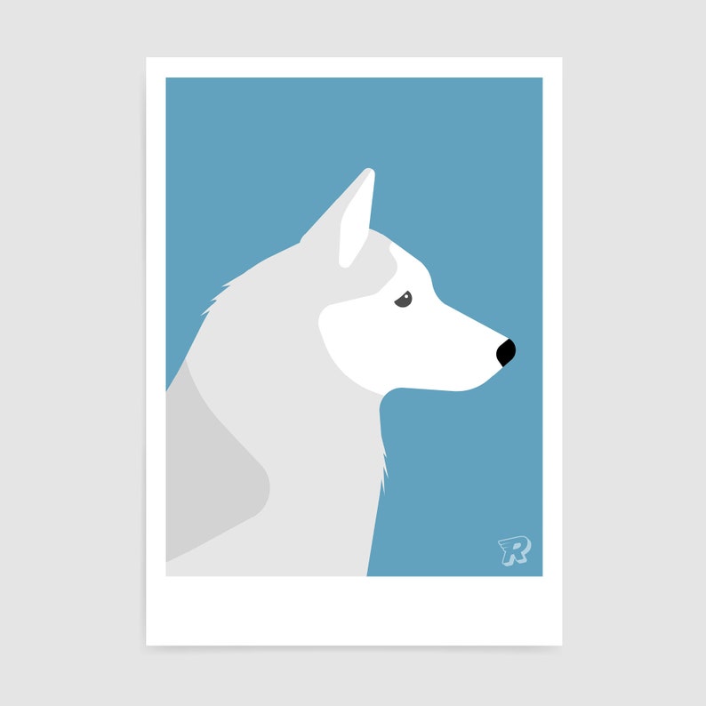 Husky Poster / Animal Wall Art / Modern Design Dog Print / Dog Owner ...