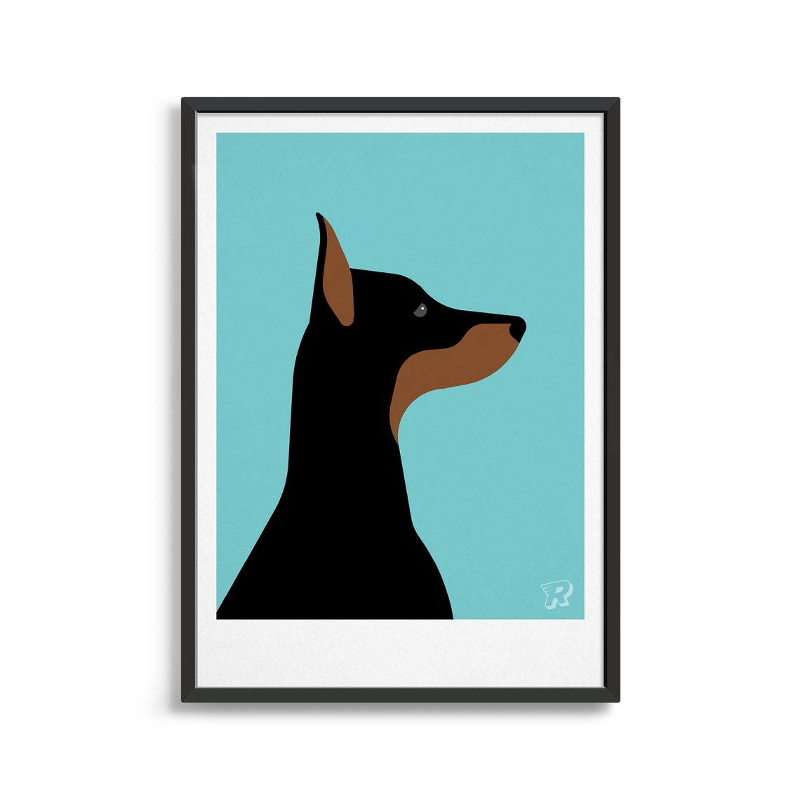 Doberman Dog Art Print / Modern Pet Gift Ideas for Him / Dog | Etsy