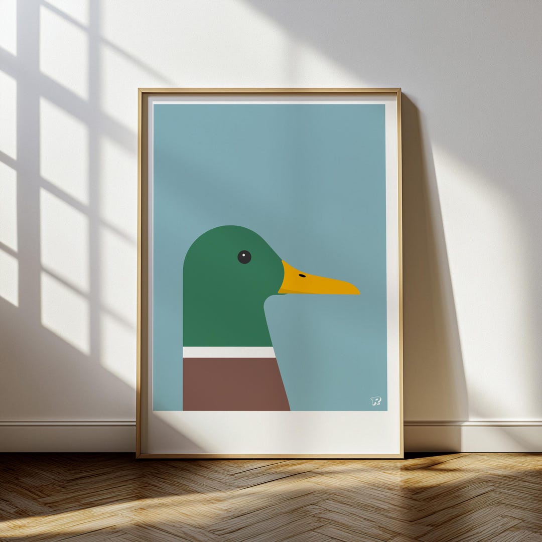 Duck Poster / Modern Design Bird Art Print / Kids Nursery Wall Decor ...