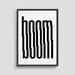 Boom Typography Wall Art Print / Modern Home Decor Graphic Design ...