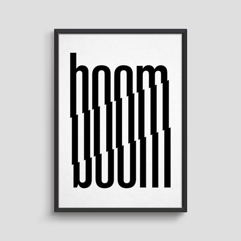 Boom Typography Wall Art Print / Modern Home Decor Graphic - Etsy