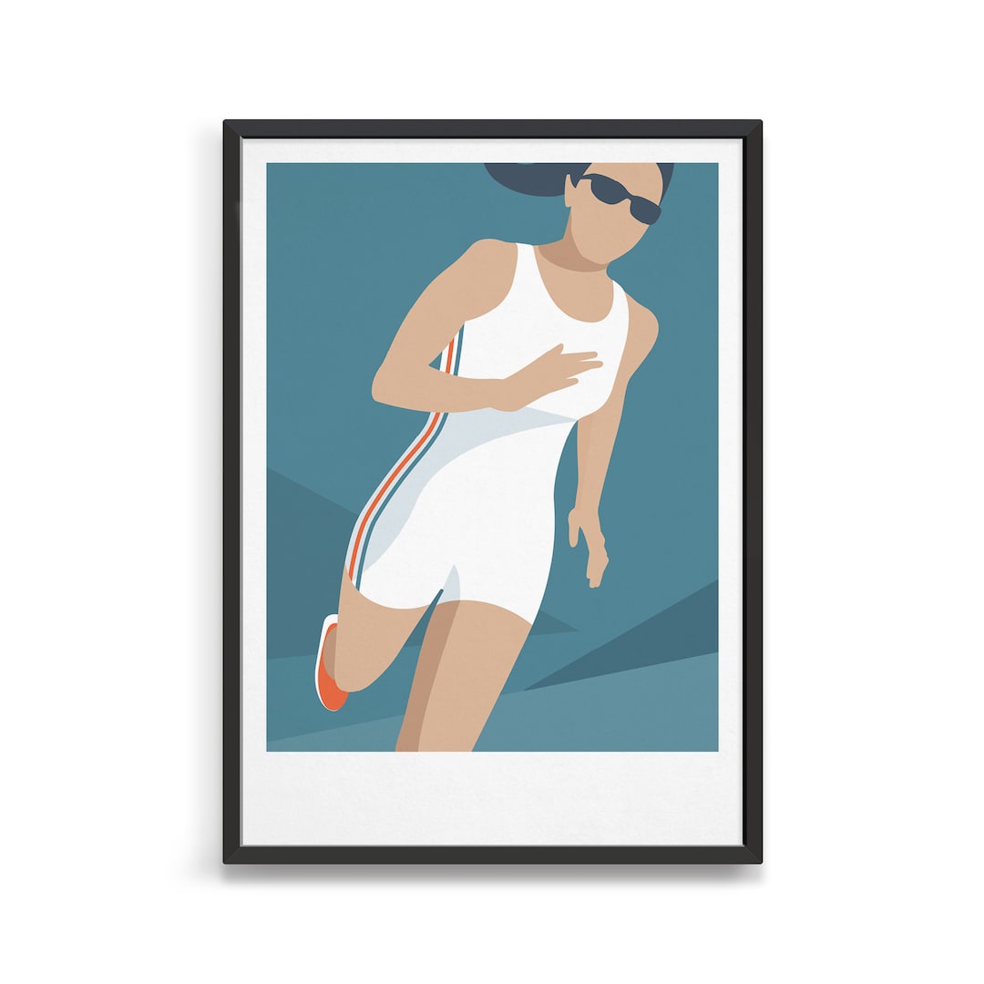 Personalised Female Runner Poster / Woman Running Art Print ...