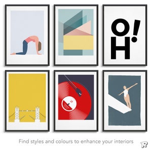 Gallery Wall Set of 4 Ski Posters / Ski Art Print / Ski Gift Ideas for ...