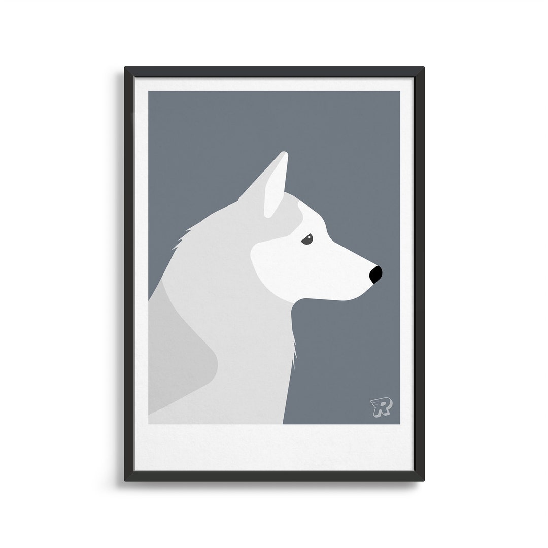 Husky Poster / Animal Wall Art / Modern Design Dog Print / Dog Owner ...