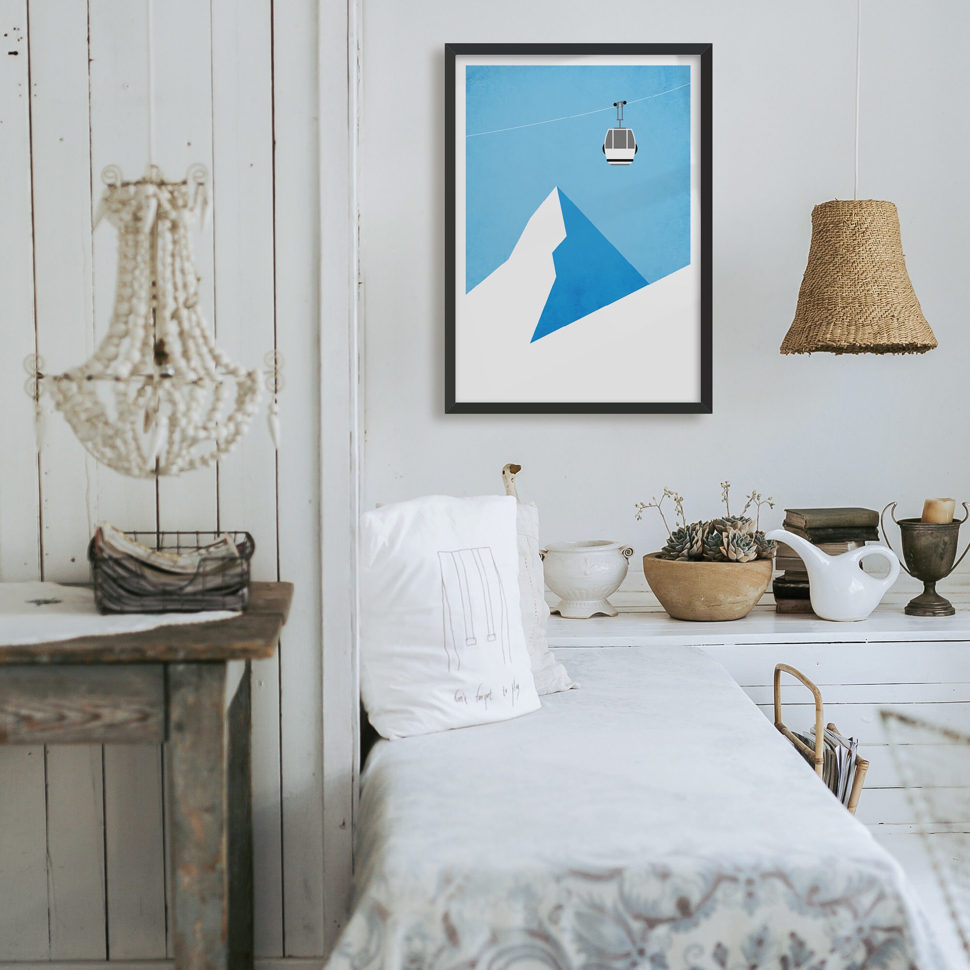 Custom Ski Art / Vintage Ski Poster / Unique Ski Gift Idea / | Etsy