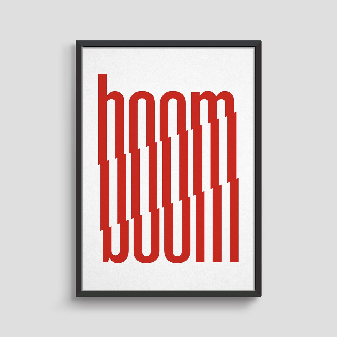 Boom Typography Wall Art Print / Modern Home Decor Graphic Design ...