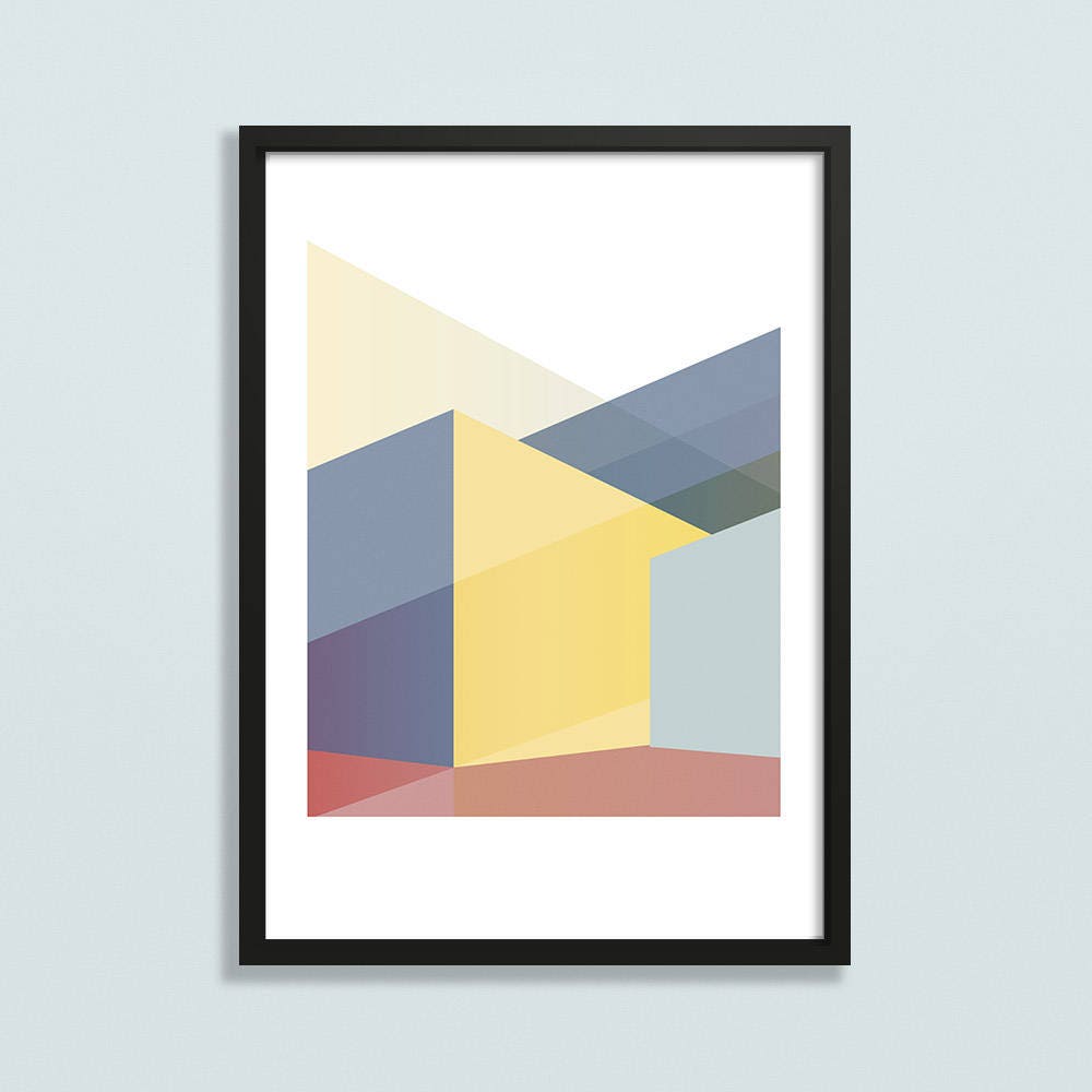 Geometric Abstract Art Print as Featured on Bbcs DIY SOS - Etsy