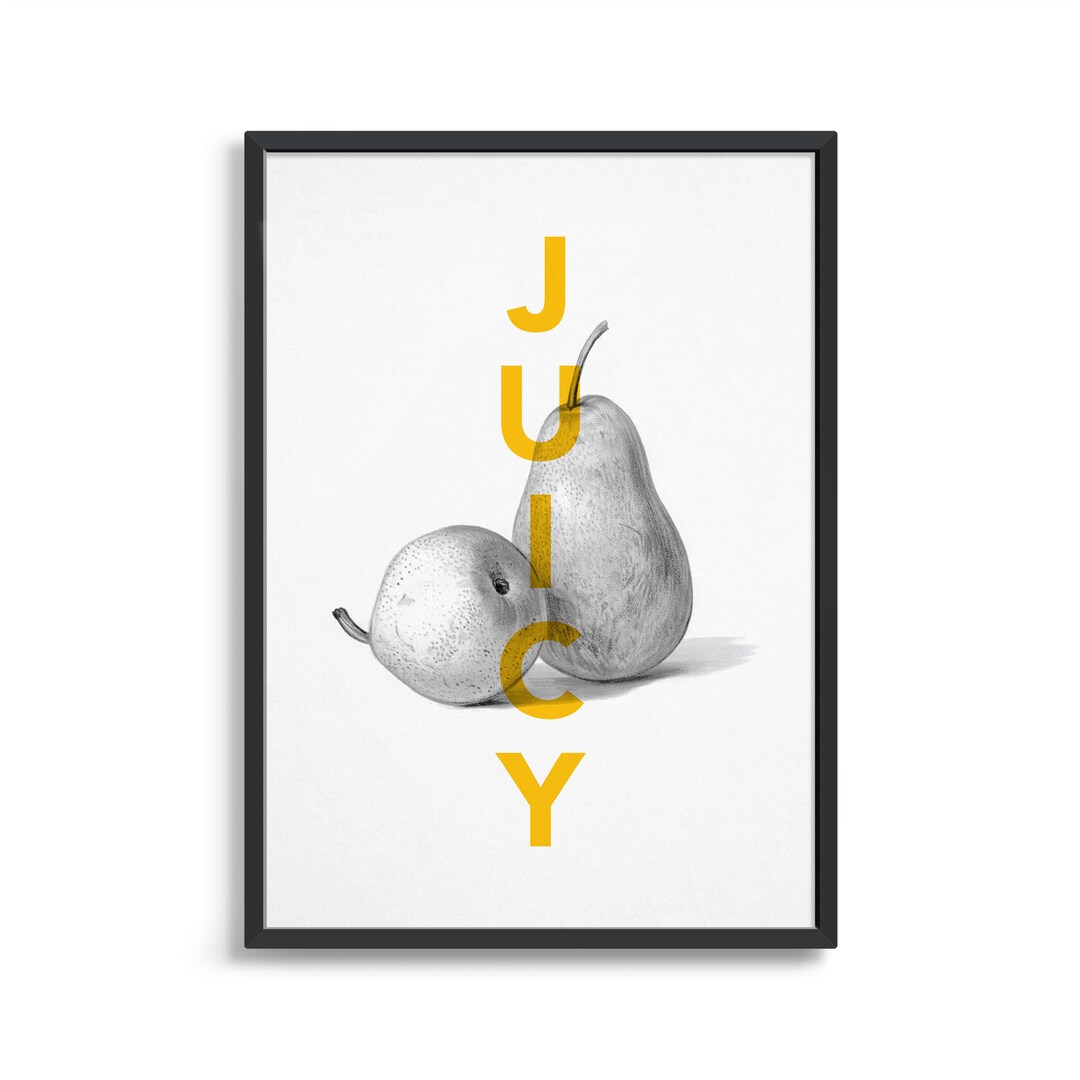 Juicy Typography Poster / Funny Gift Ideas for a Foodie Art - Etsy