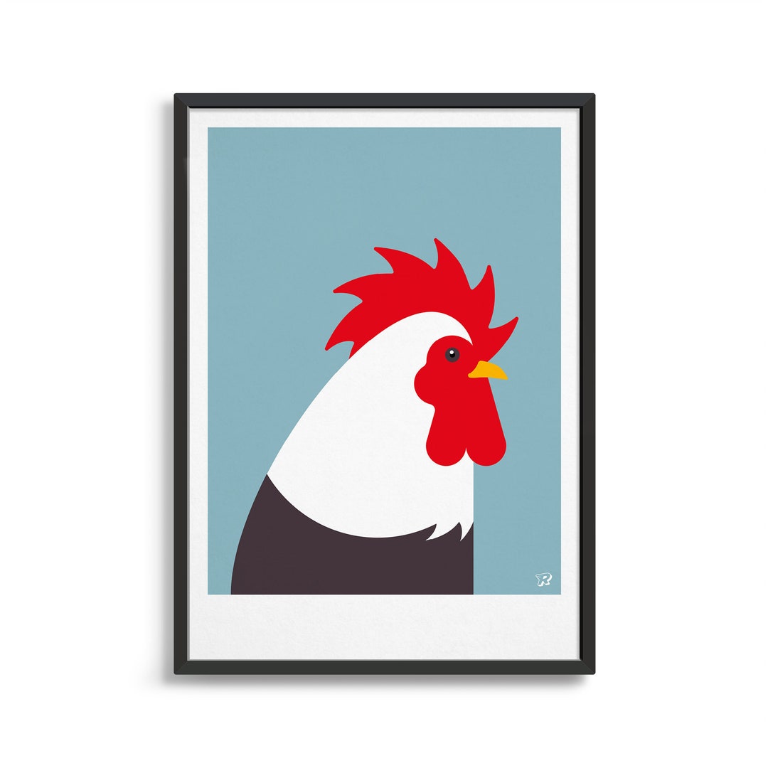 Poster Huhn / Modern Design Vogel Druck / Freches Huhn / Lustiges ...