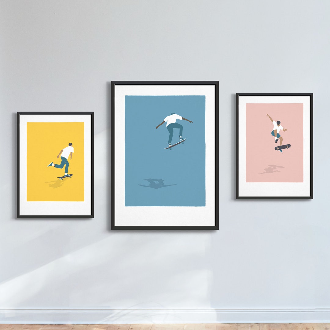 Skateboard Art Gallery Wall / Skate Poster Set of 3 Prints / Skateboard ...