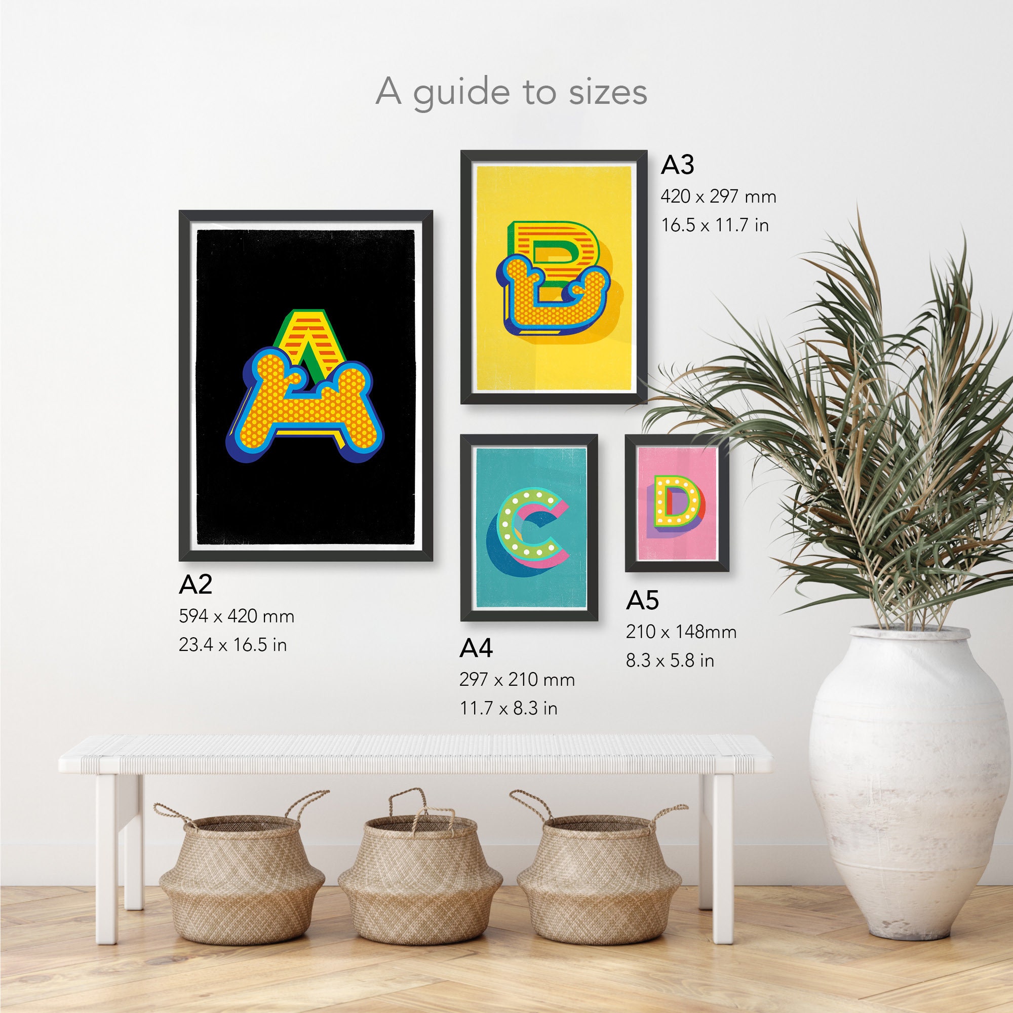 Personalised Letter Poster / Typography Letter Art Print / | Etsy