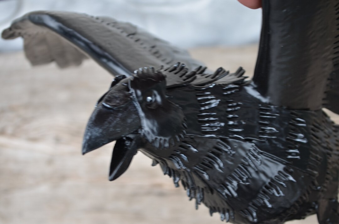 Wrought Iron Crow Wrought Iron Sculpture Iron Bird. - Etsy