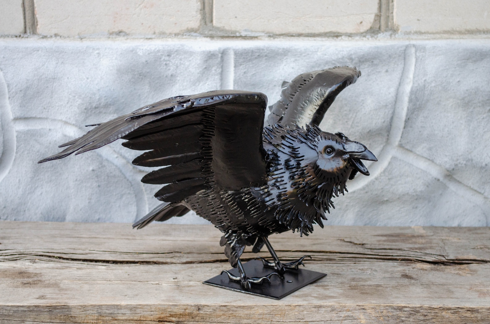 Wrought Iron Crow Wrought Iron Sculpture Iron Bird. - Etsy