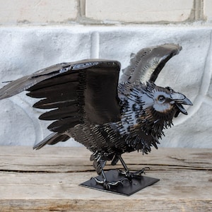 Wrought Iron Crow, Wrought Iron Sculpture, Iron Bird. - Etsy