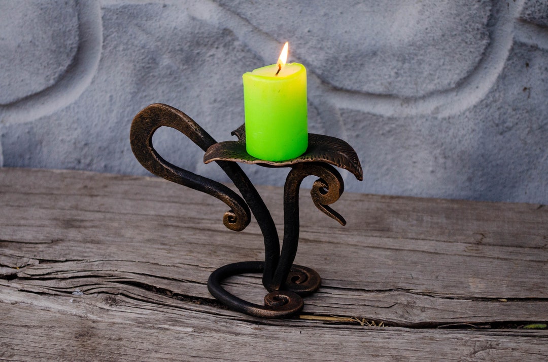 Black Metal Medieval Candle Holder, Medieval Gothic Home Decor, Iron ...