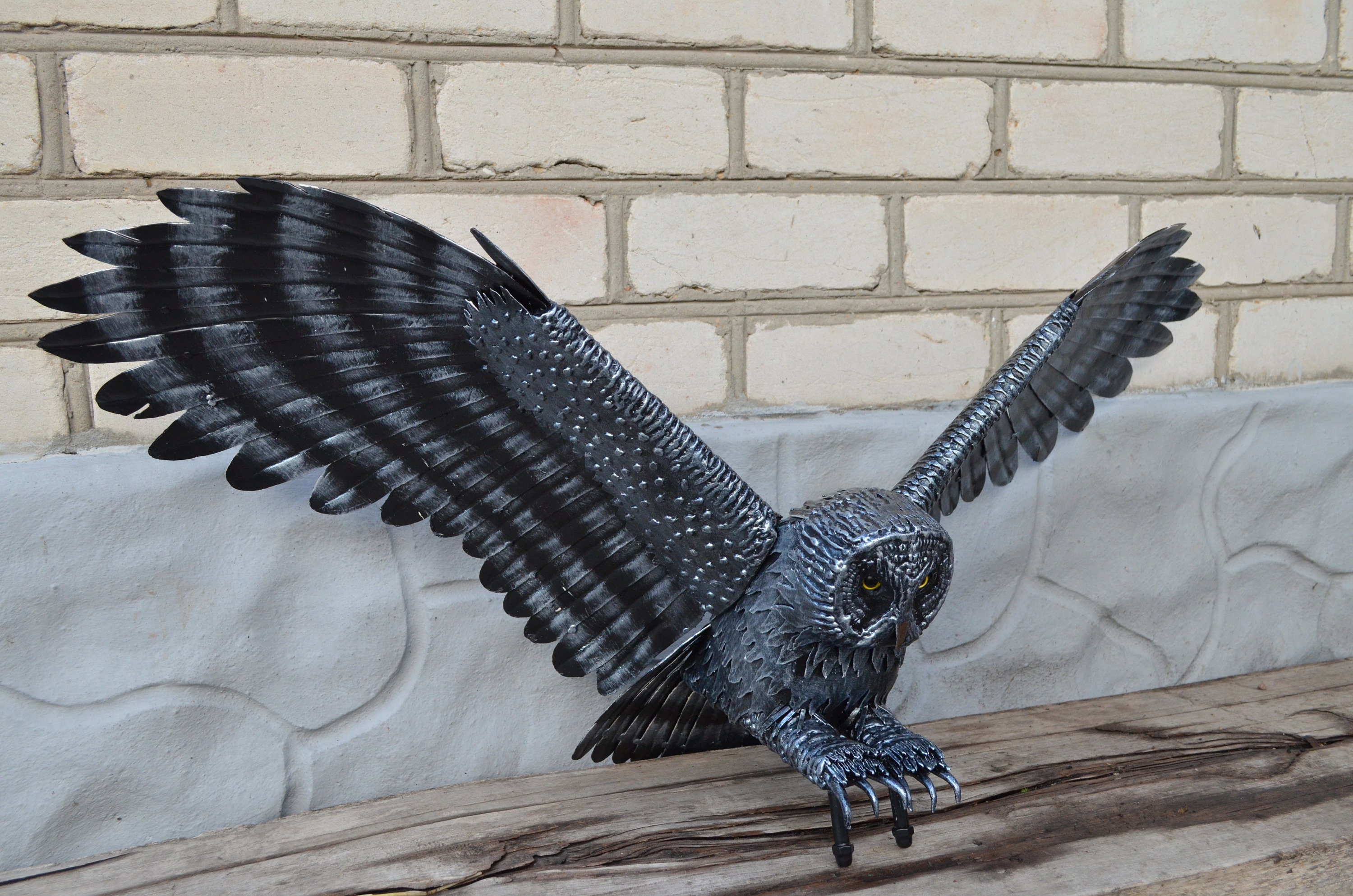 Sculpture of an Owl Wrought Iron Sculpture - Etsy