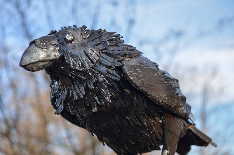 Wrought Iron Crow Crow Sculpture. - Etsy
