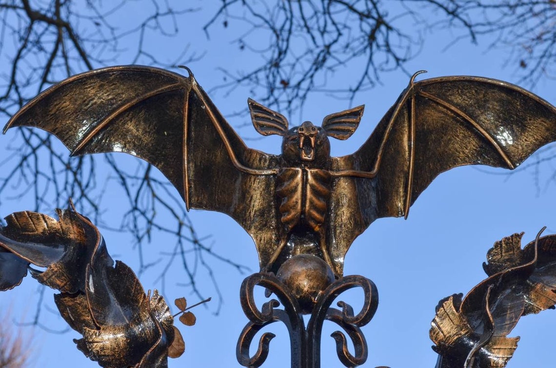 Wrought Bat Bat Sculpture Garden Decor Home Decor Steel - Etsy