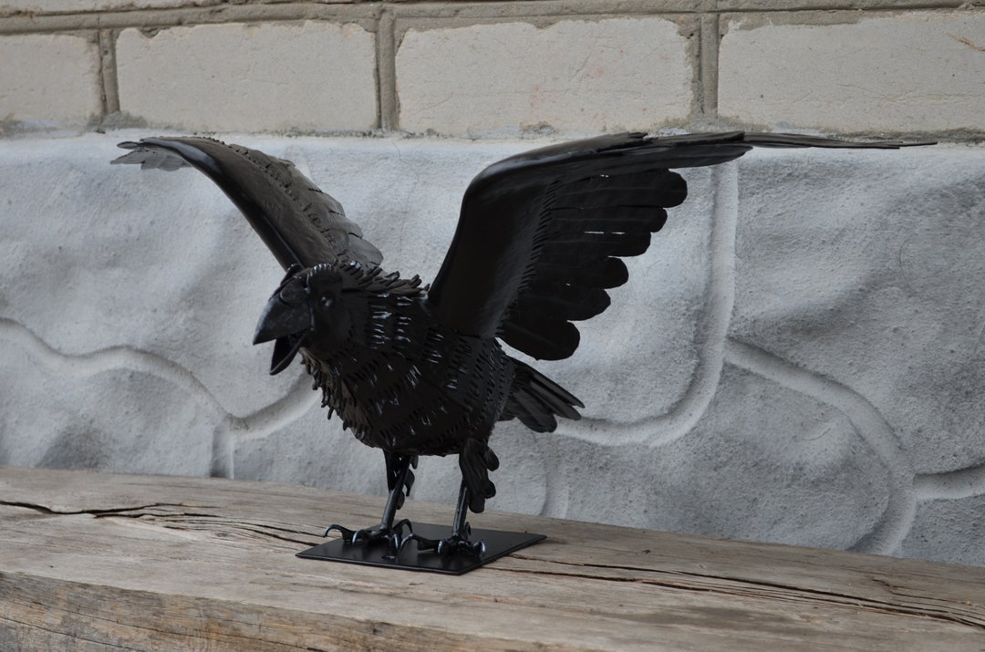 Wrought Iron Crow, Wrought Iron Sculpture, Iron Bird. - Etsy