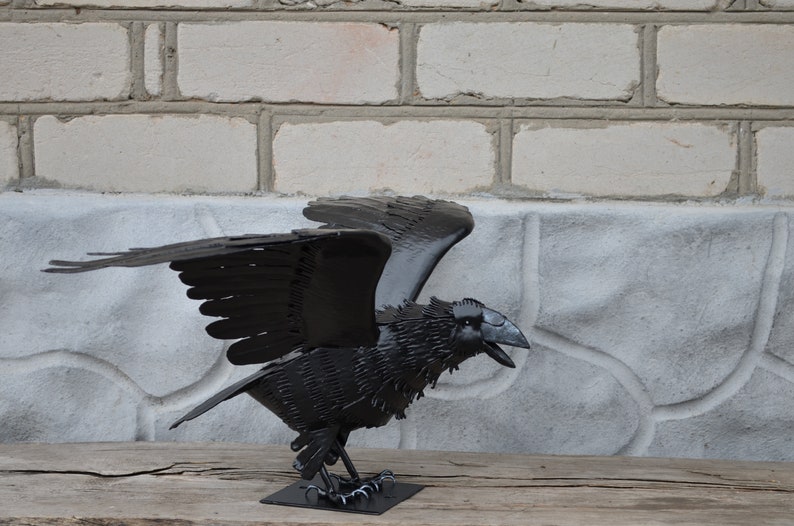 Wrought Iron Crow, Wrought Iron Sculpture, Iron Bird. - Etsy