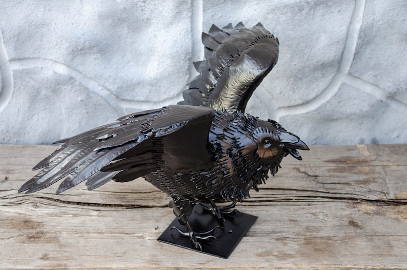 Wrought Iron Crow Wrought Iron Sculpture Iron Bird. - Etsy