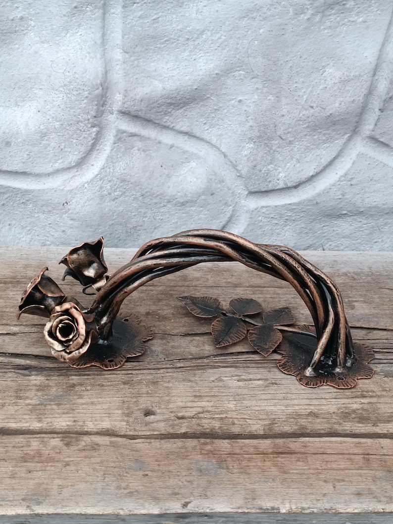 Forged Rose Door Handle - Etsy