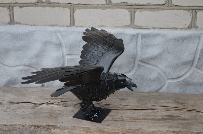 Wrought Iron Crow, Wrought Iron Sculpture, Iron Bird. - Etsy