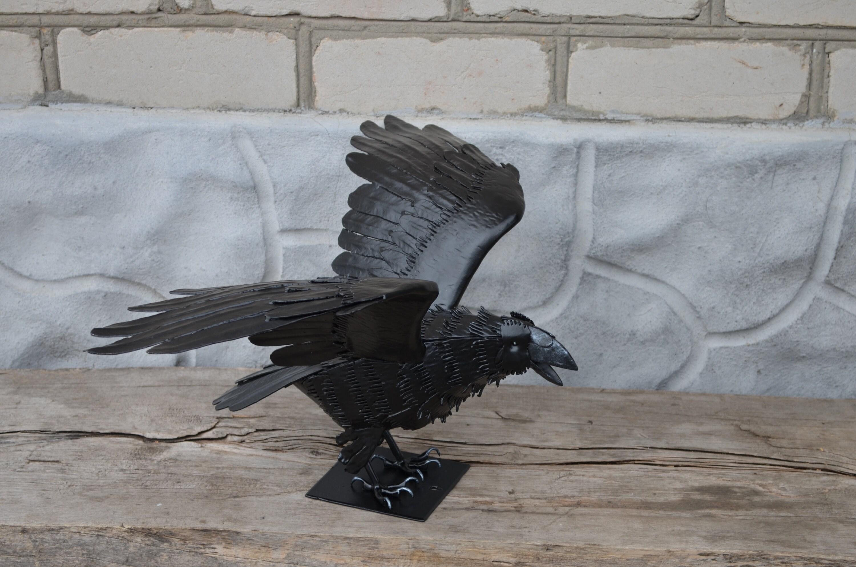 Wrought Iron Crow Wrought Iron Sculpture Iron Bird. - Etsy