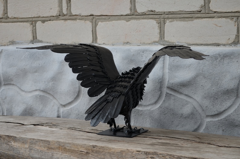 Wrought Iron Crow Wrought Iron Sculpture Iron Bird. - Etsy