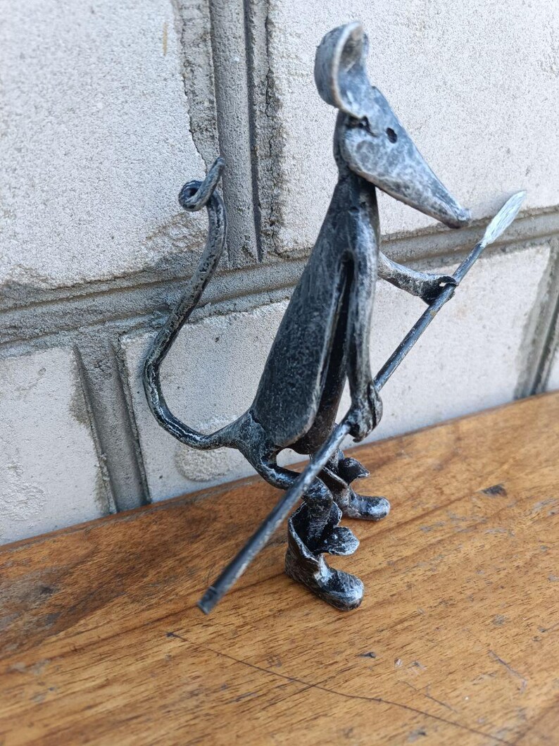 Handcrafted Wrought Iron Mouse With Spear - Etsy