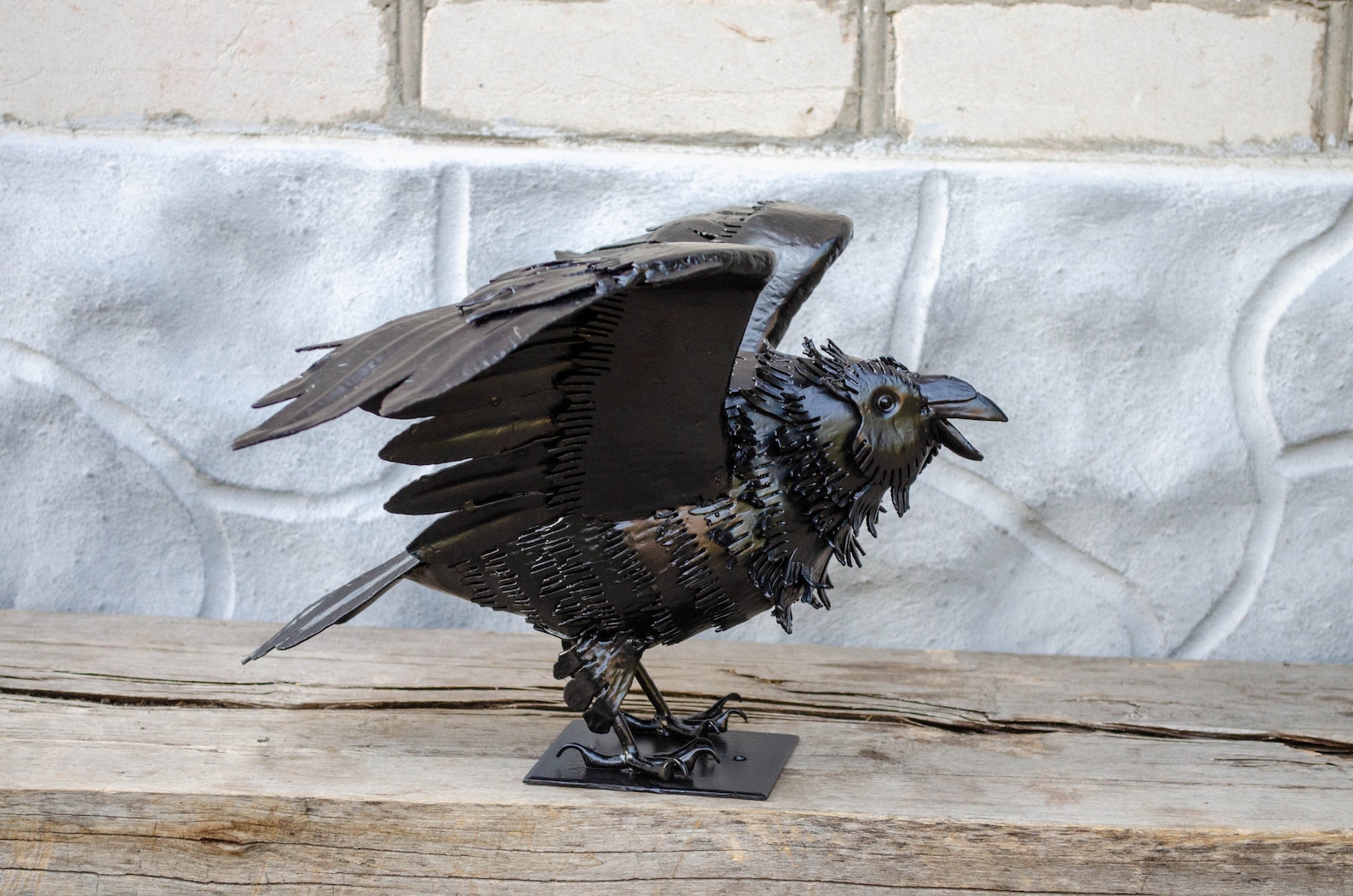 Wrought Iron Crow Wrought Iron Sculpture Iron Bird. - Etsy