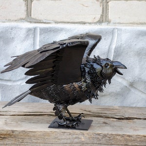 Wrought Iron Crow, Wrought Iron Sculpture, Iron Bird. - Etsy