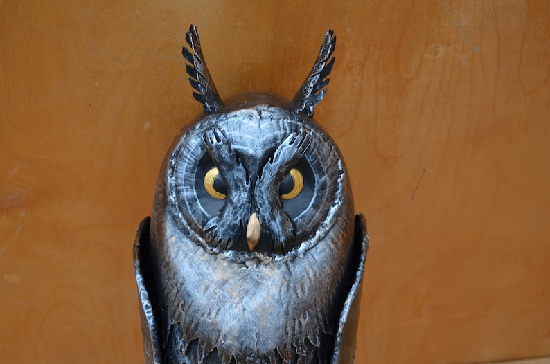 Wrought Iron Owl, Owl Sculpture. - Etsy