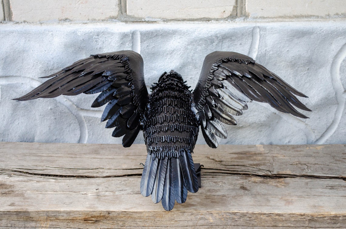 Wrought Iron Crow Wrought Iron Sculpture Iron Bird. - Etsy